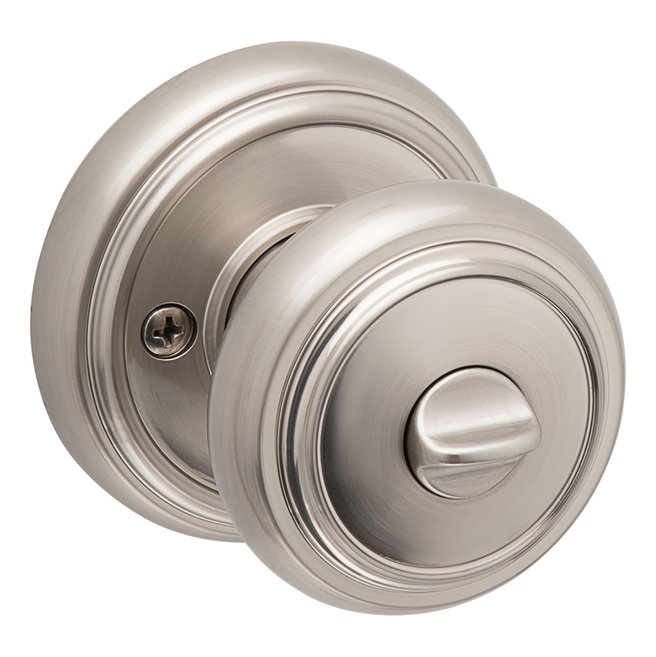 Keyed Alcott Knob with Round Rose - Satin Nickel | Baldwin Hardware