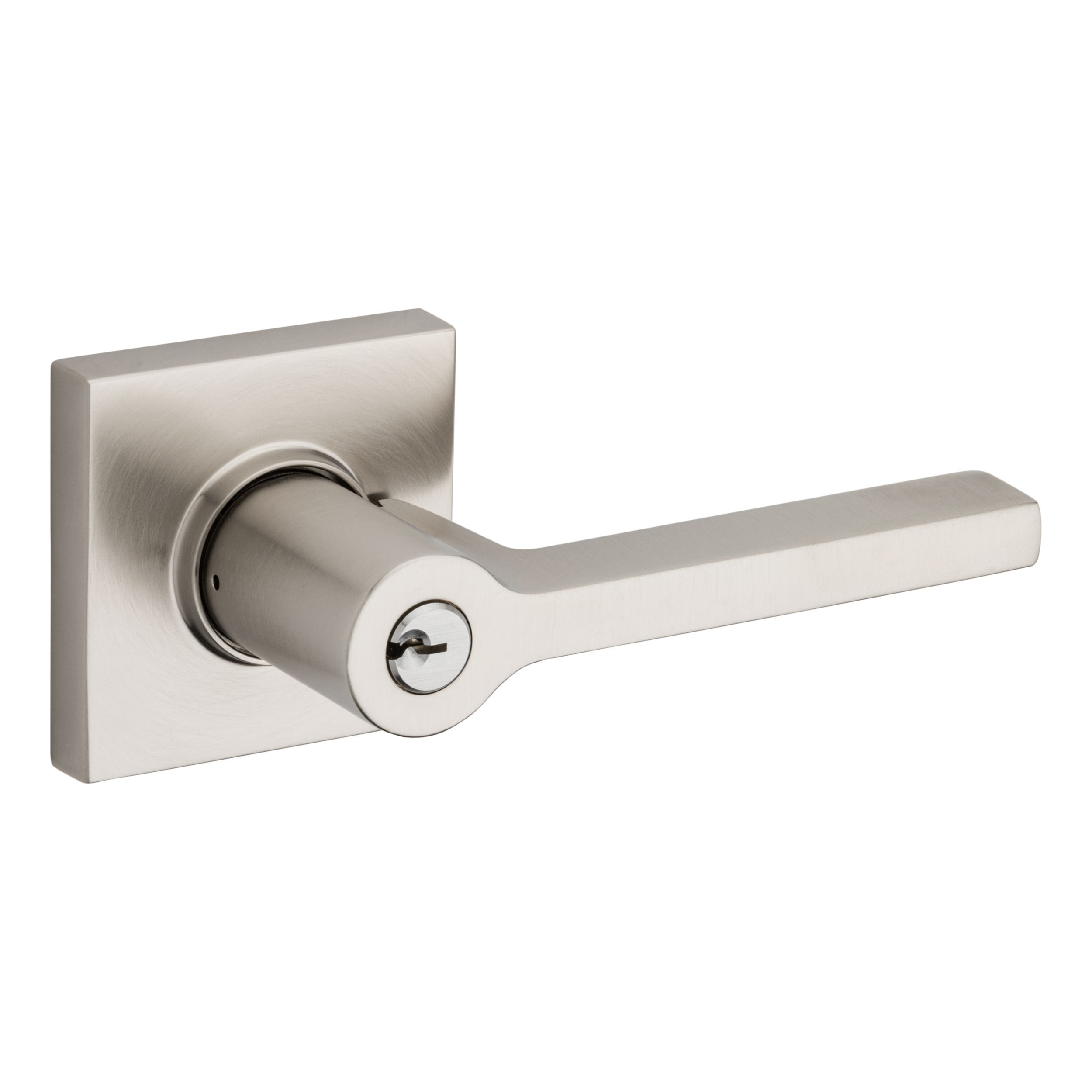 Keyed Square Lever with Square Rose - Lifetime (PVD) Satin Nickel ...