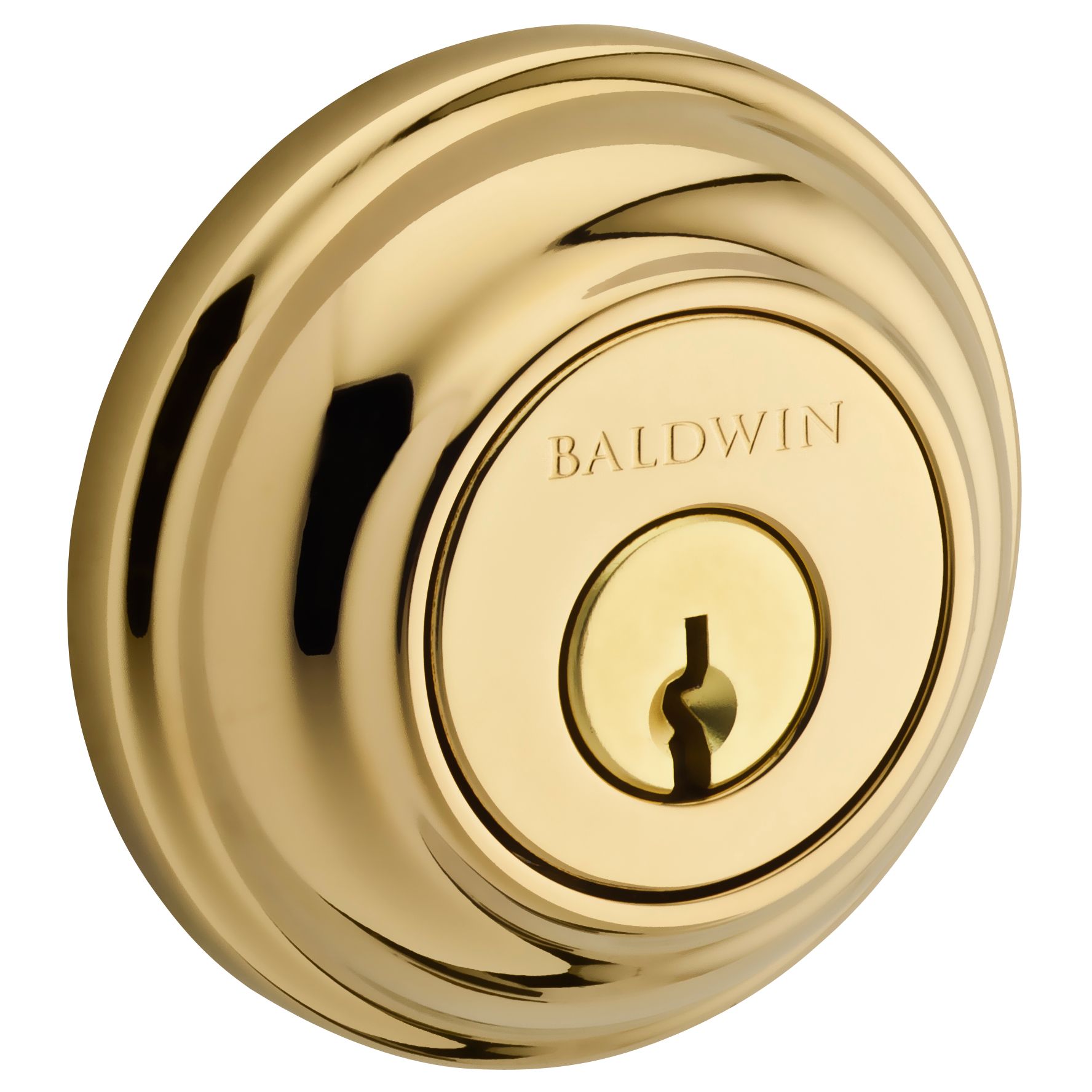Traditional Round Deadbolt - Lifetime (PVD) Polished Brass | Baldwin Hardware