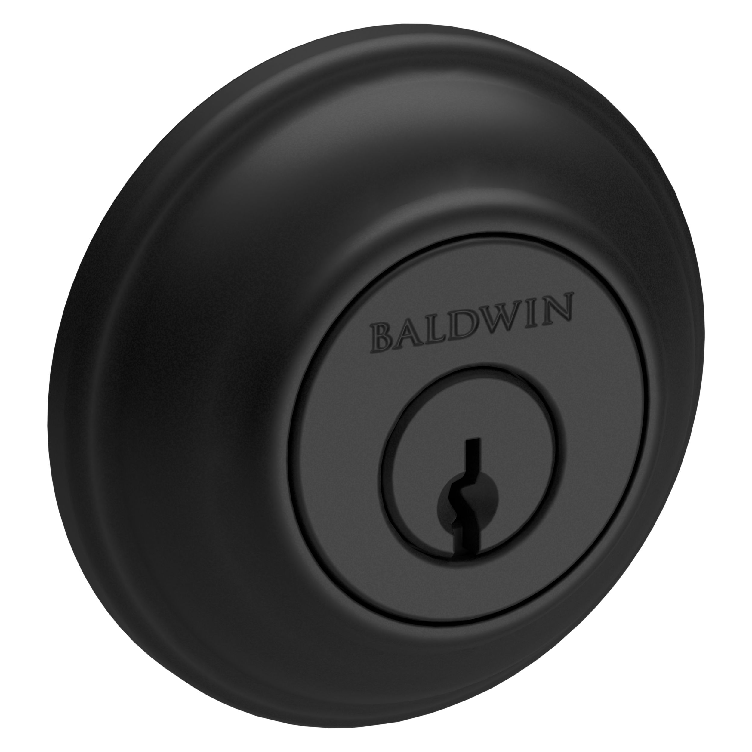 Traditional Round Deadbolt - Satin Black | Baldwin Hardware
